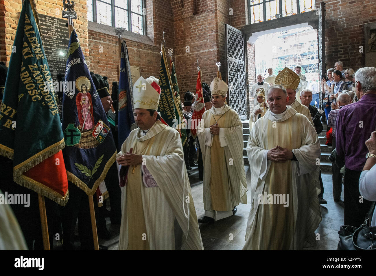 Gdansk, Poland. 31st Aug, 2017. Priest procession whith catholic cross ...