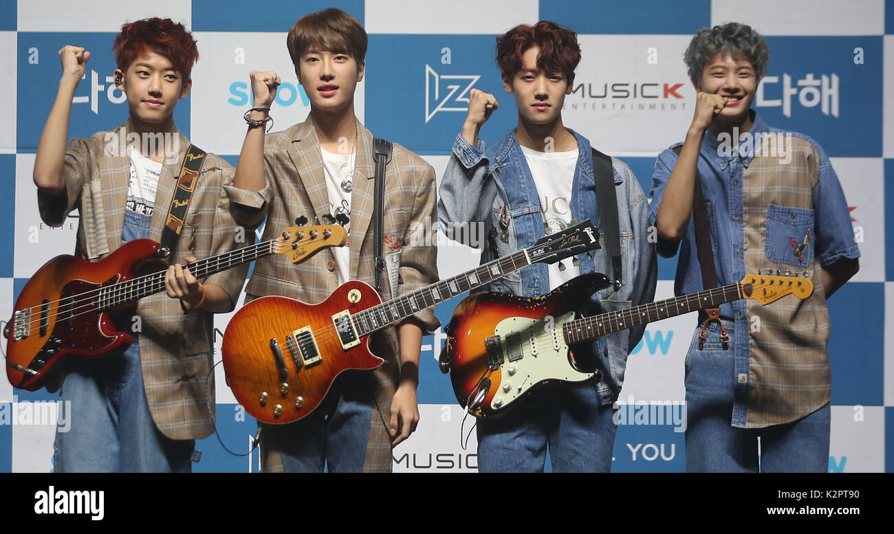 S. Korean boy band iz South Korean boy band iz poses for a photo during ...