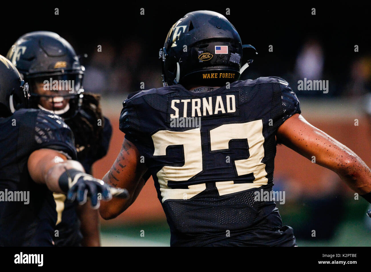 August 31, 2017: Justin Strnad (23) of the Wake Forest Demon Deacons ...