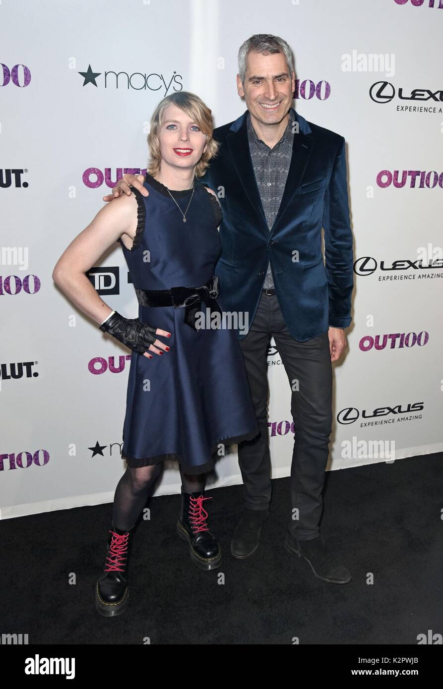 New York, NY, USA. 9th Nov, 2017. Chelsea Manning, Aaron Hicklin at ...
