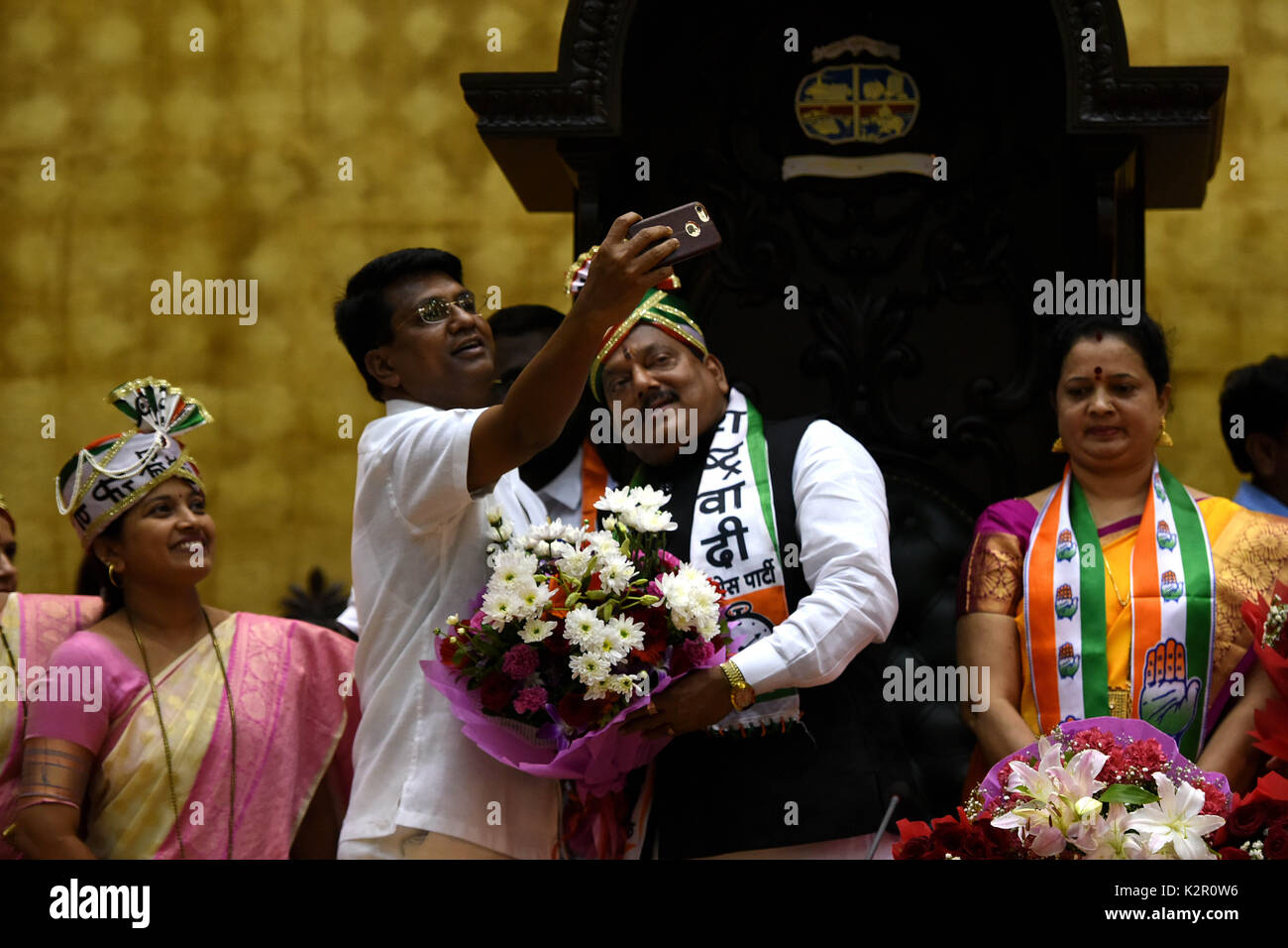 MUMBAI, INDIA – NOVEMBER 9: Newly elected Navi Mumbai Mayor Jaywant ...