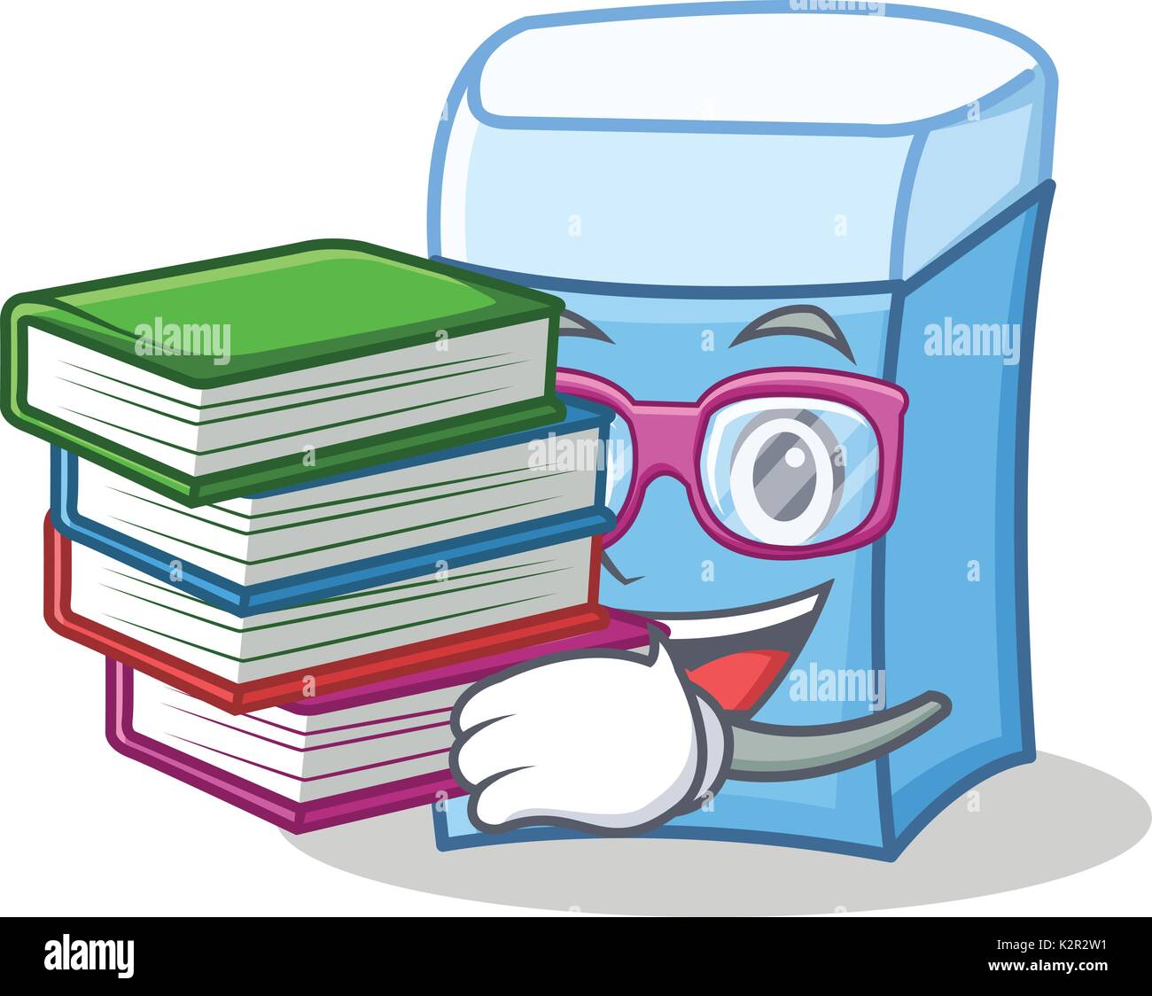 Student with book eraser character mascot style Stock Vector Image ...