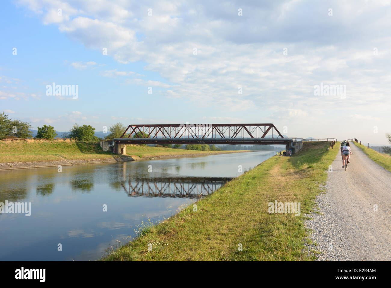 bridge over canal parallel to river Vah (Waag), Trencín (Trentschin ...