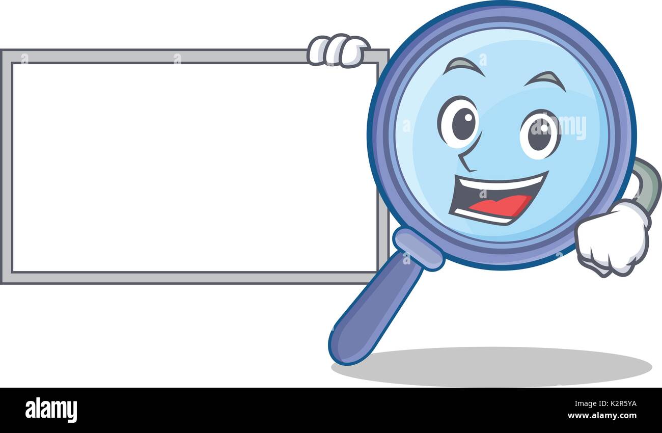 With board magnifying glass character cartoon Stock Vector Image & Art ...
