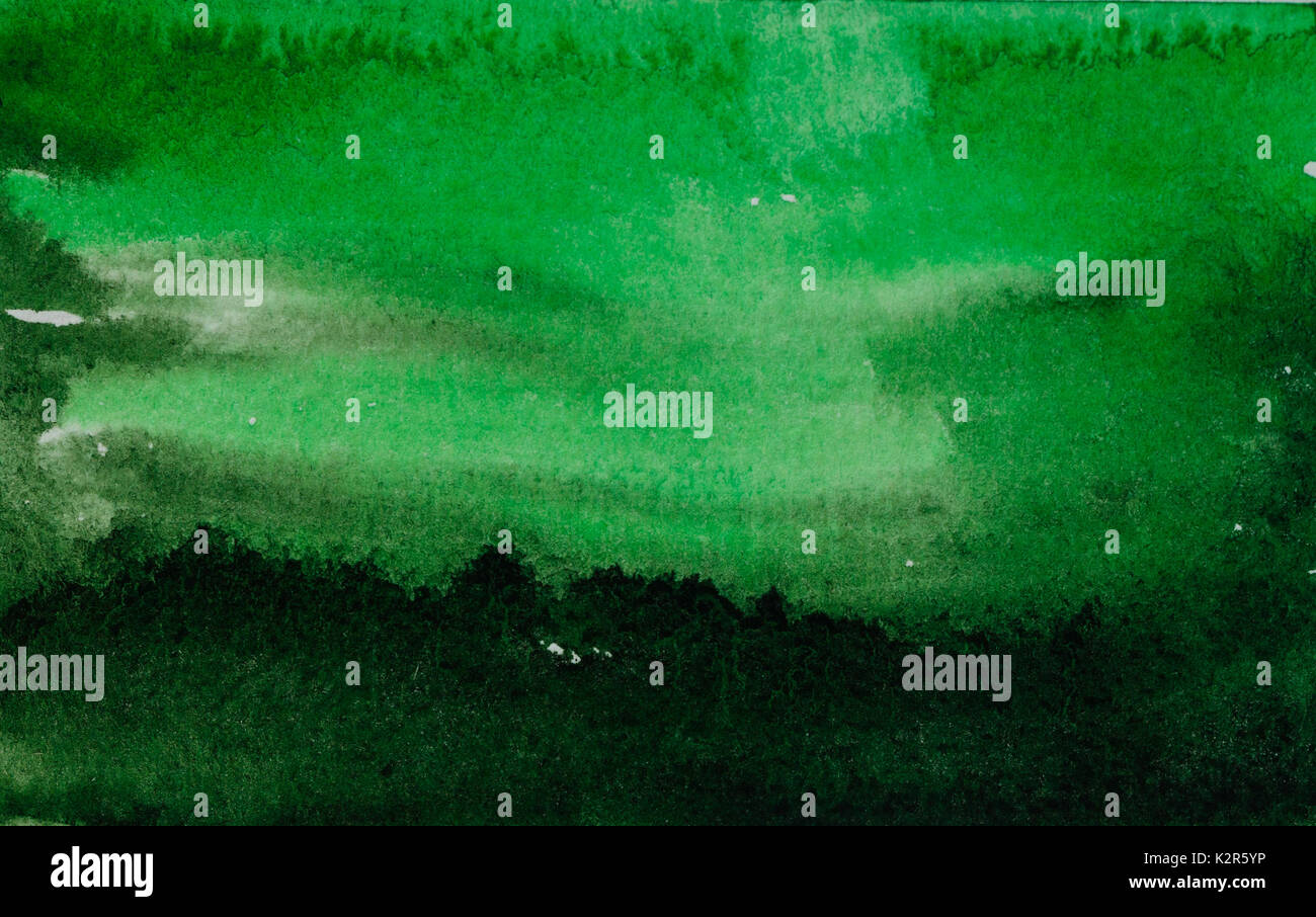 Green watercolor abstraction background. Element of design. Color ...