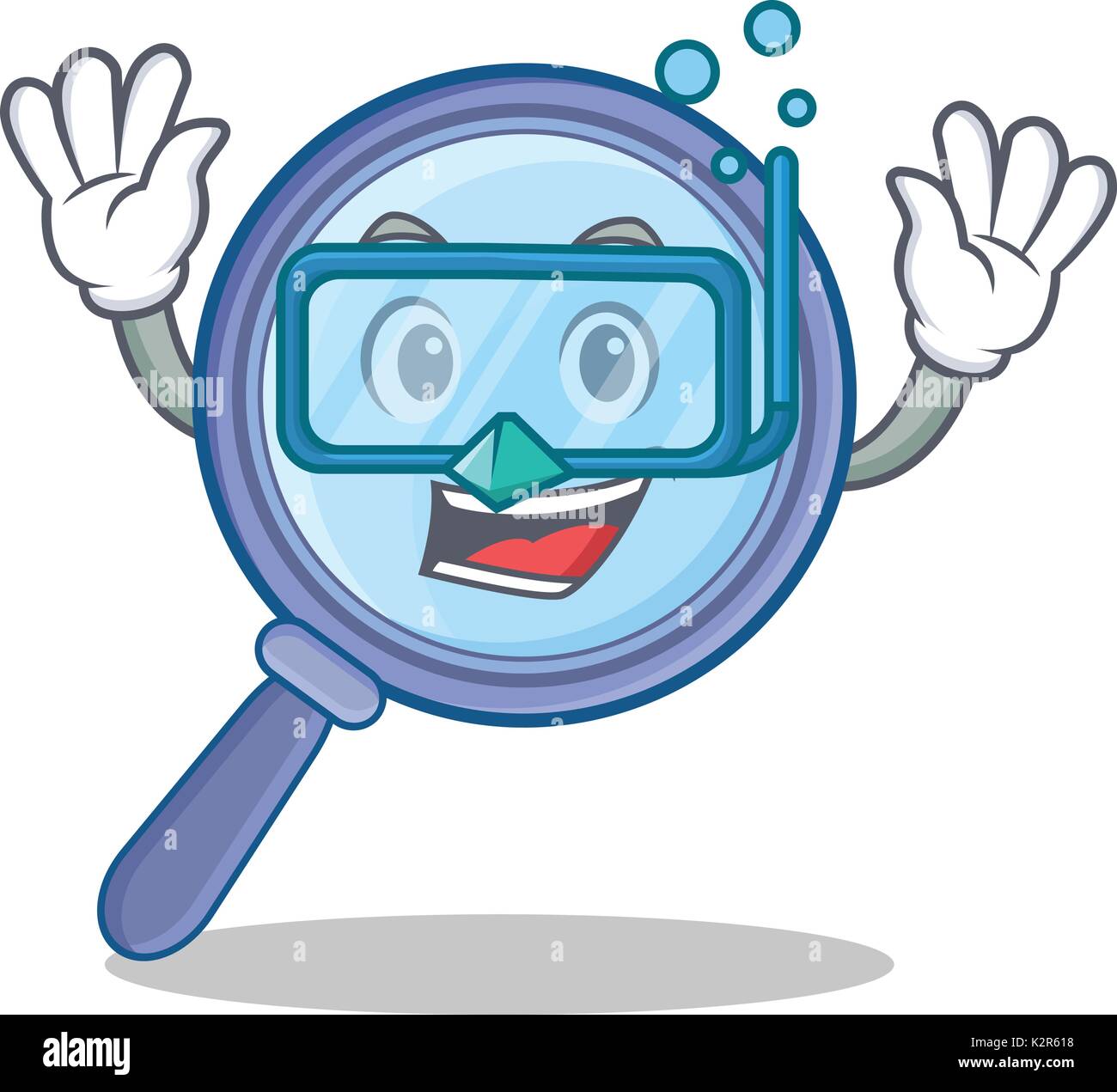 Diving magnifying glass character cartoon Stock Vector Image & Art - Alamy