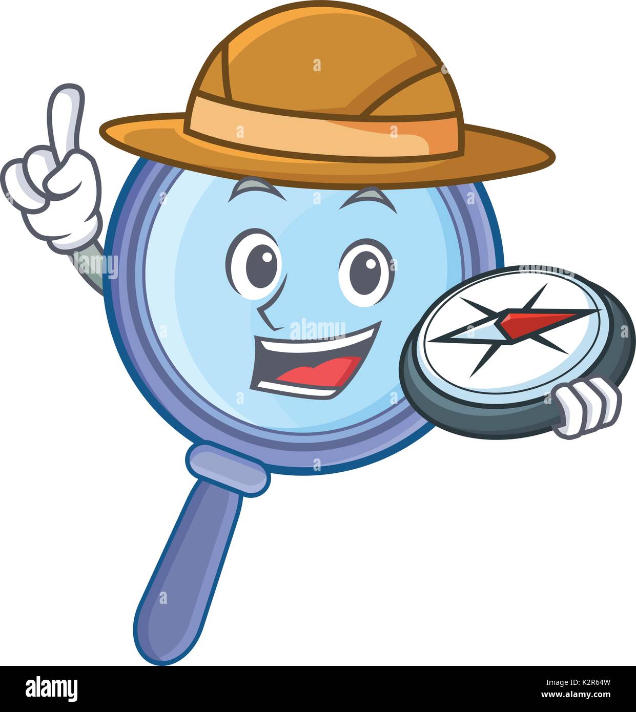 Explorer magnifying glass character cartoon Stock Vector Image & Art ...