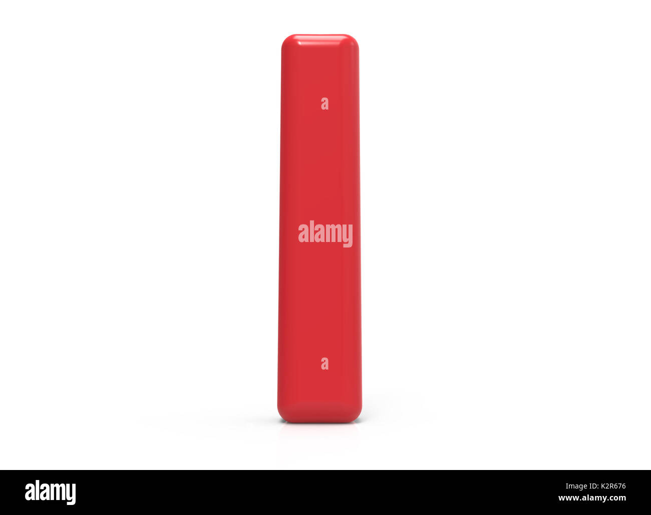 red letter I, 3D rendering plastic texture symbol isolated on white ...