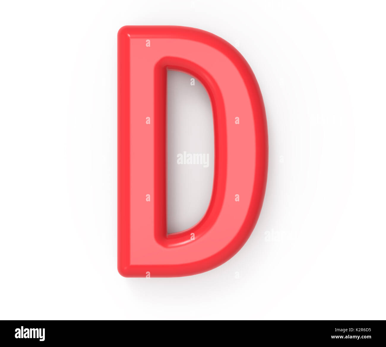 red letter D, 3D rendering red plastic texture alphabet with frame ...