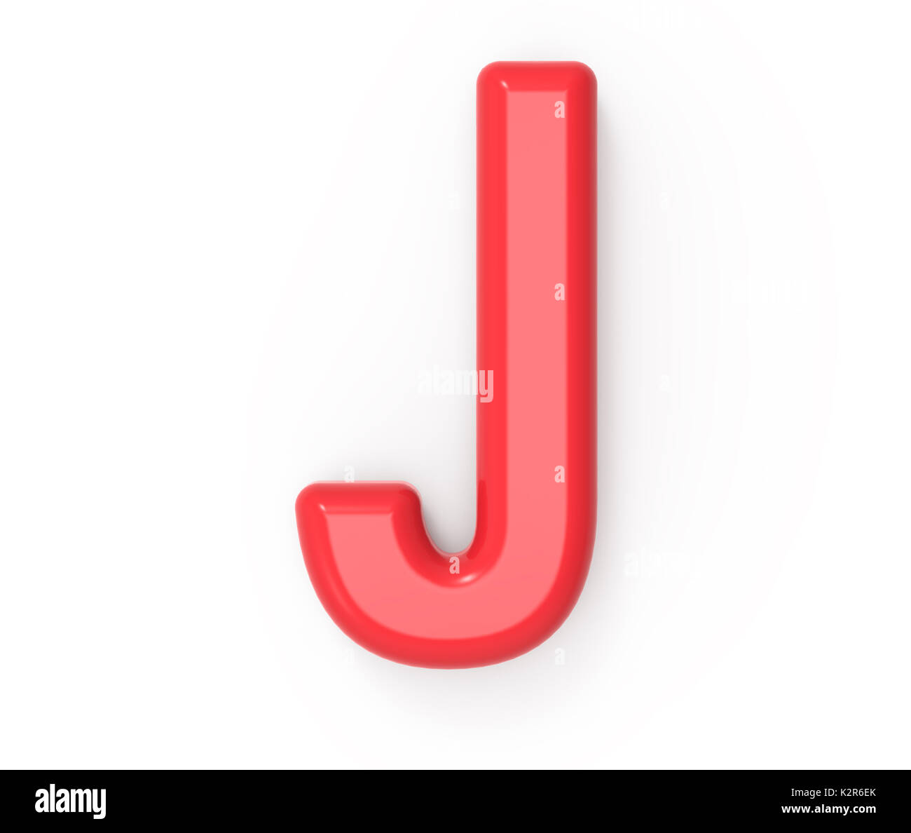 red letter J, 3D rendering red plastic texture alphabet with frame ...