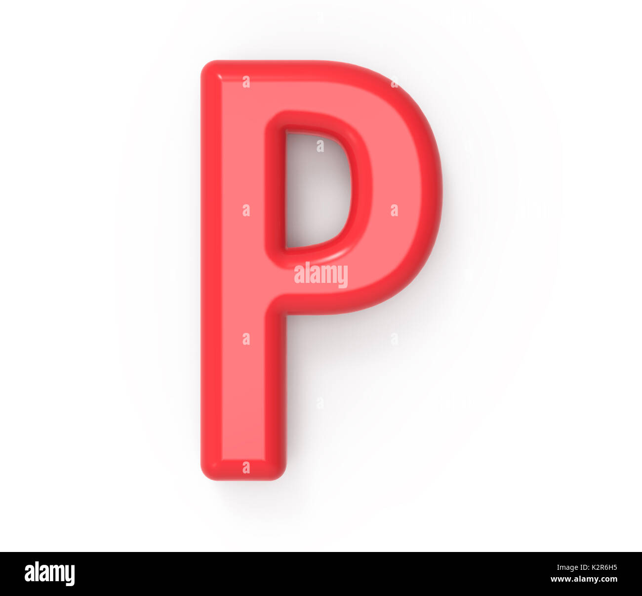 red letter P, 3D rendering red plastic texture alphabet with frame ...
