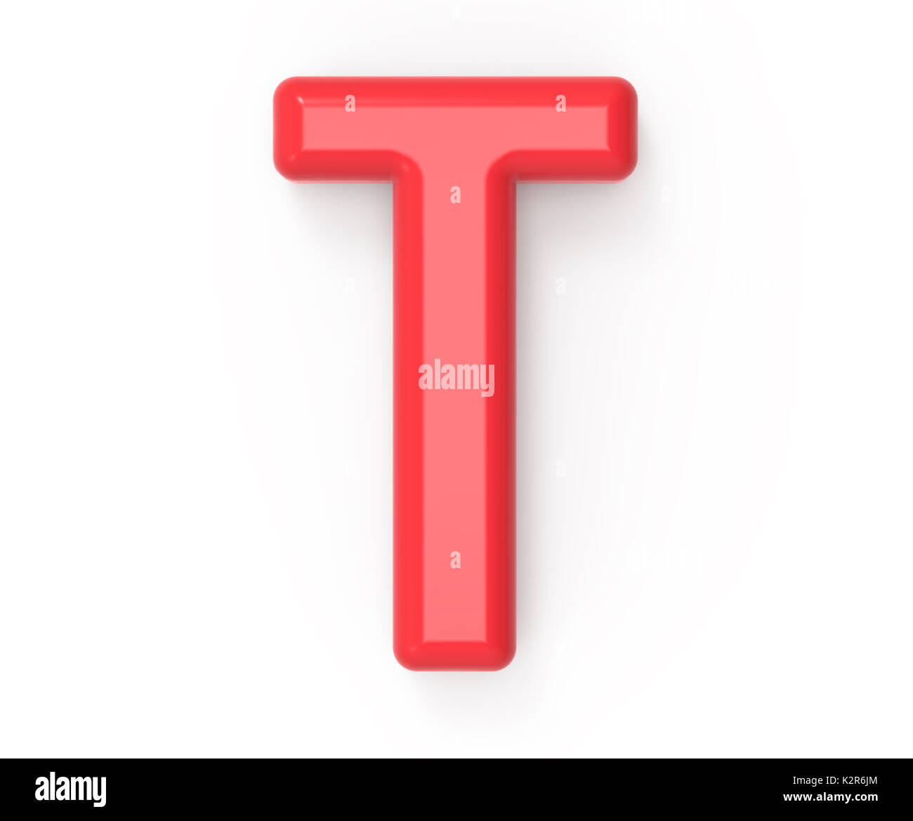 red letter T, 3D rendering red plastic texture alphabet with frame ...