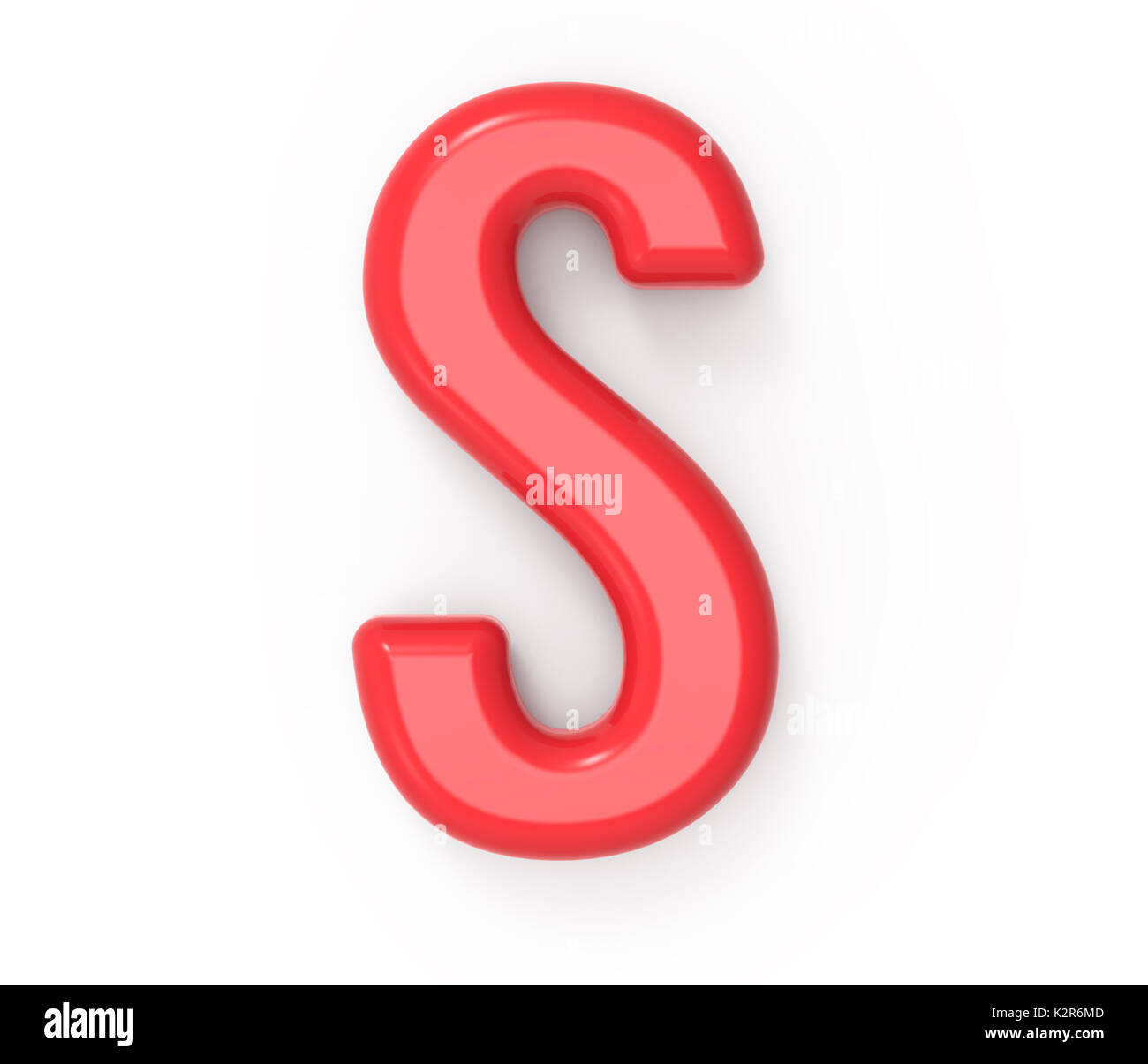 red letter S, 3D rendering red plastic texture alphabet with frame ...