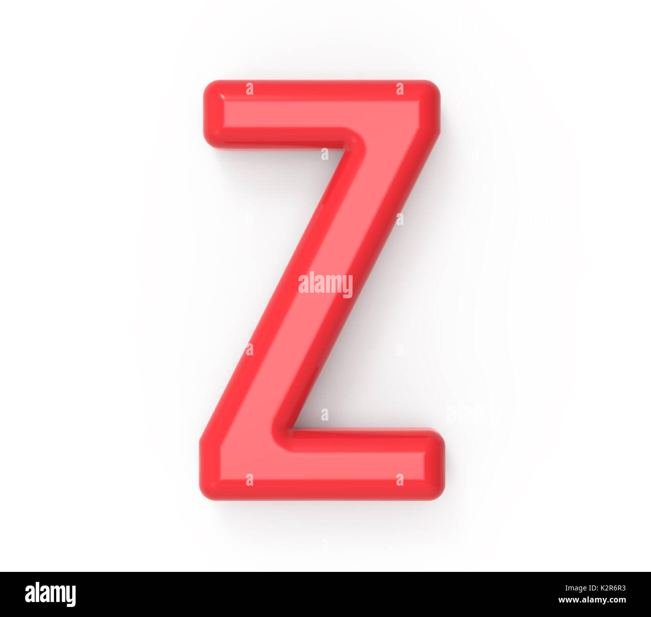 red letter Z, 3D rendering red plastic texture alphabet with frame ...