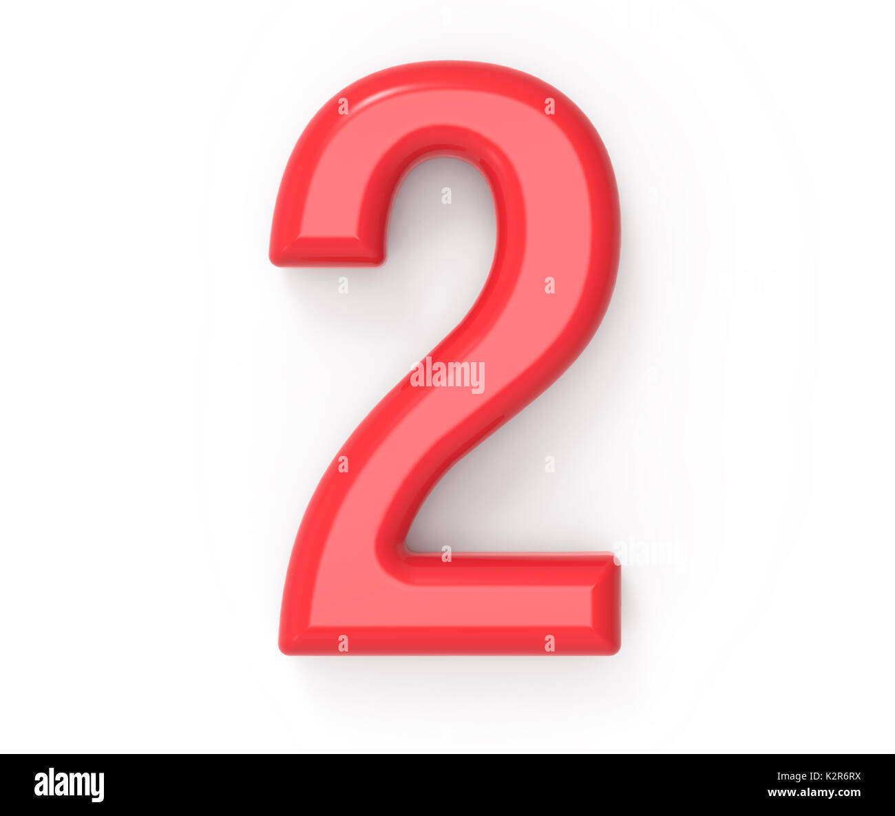 red number 2, 3D rendering red plastic texture number with frame ...