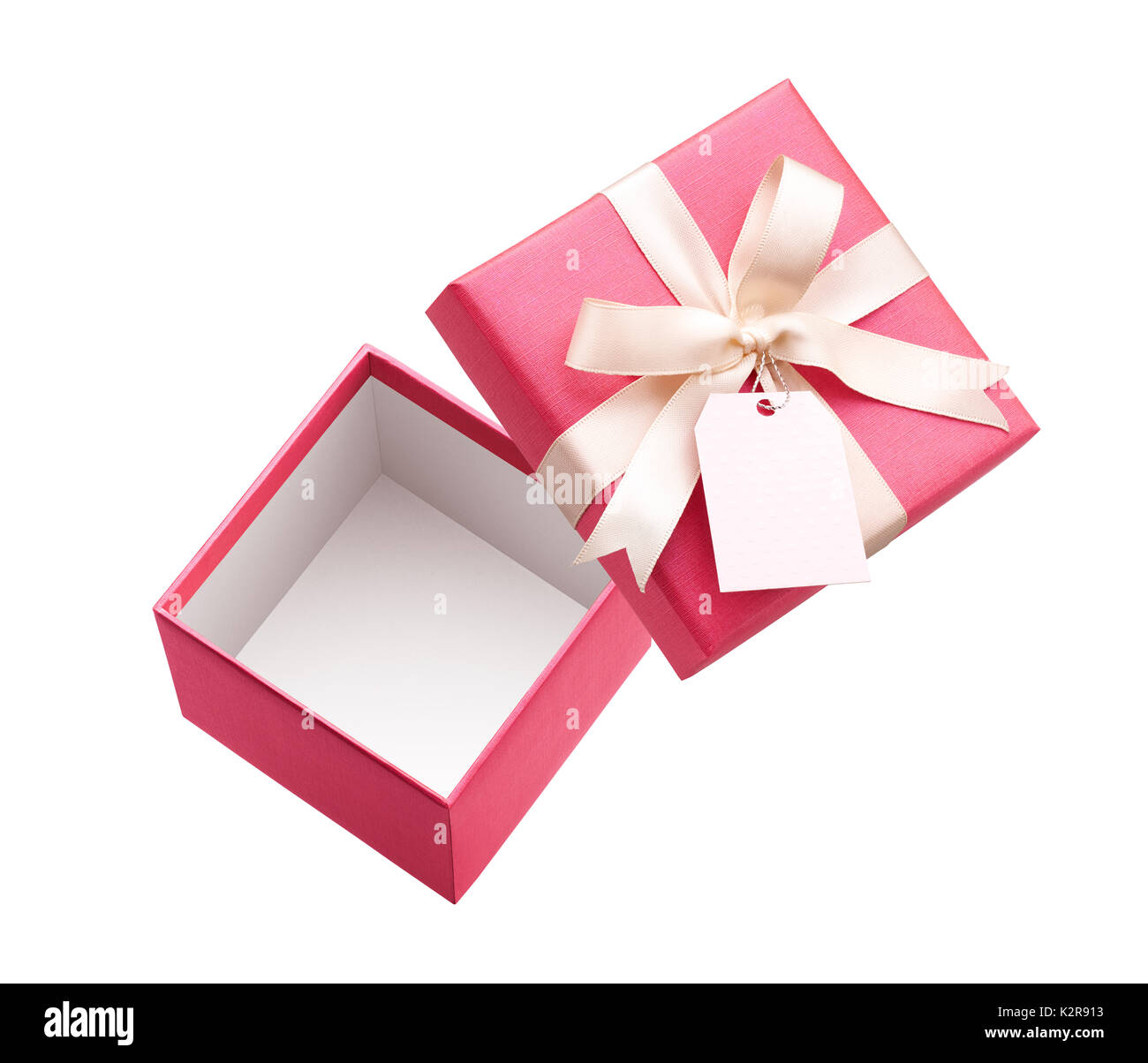 Pink open gift box isolated on white background Stock Photo - Alamy