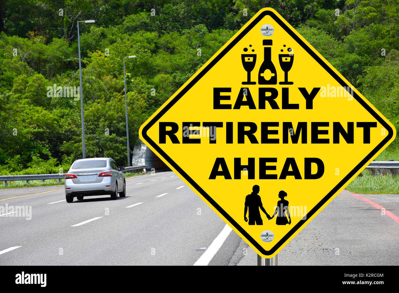 Early retirement ahead road sign Stock Photo - Alamy Early retirement ahead road sign Stock Photo - Alamy