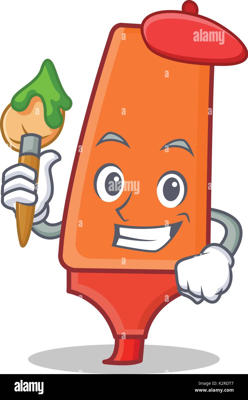 Artist highlighter cartoon character style Stock Vector Image & Art - Alamy