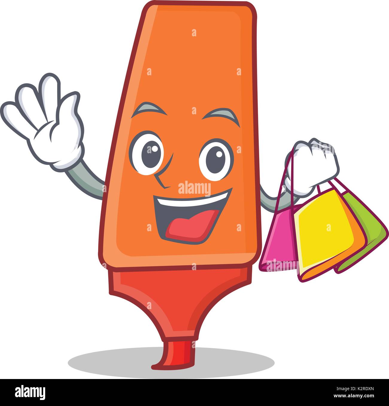 Shopping highlighter cartoon character style Stock Vector Image & Art ...