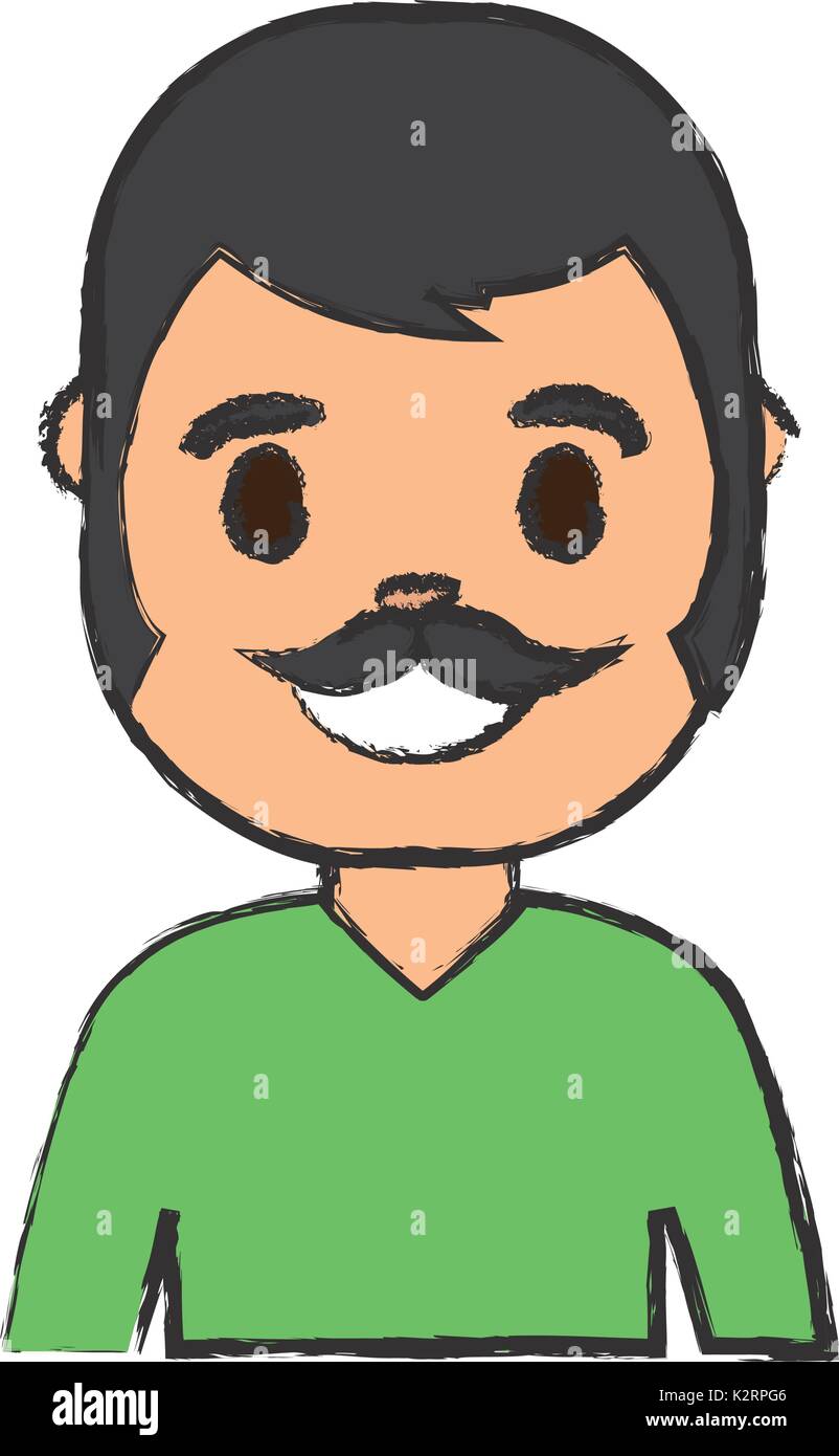 cartoon man smiling icon over white background vector illustration ...