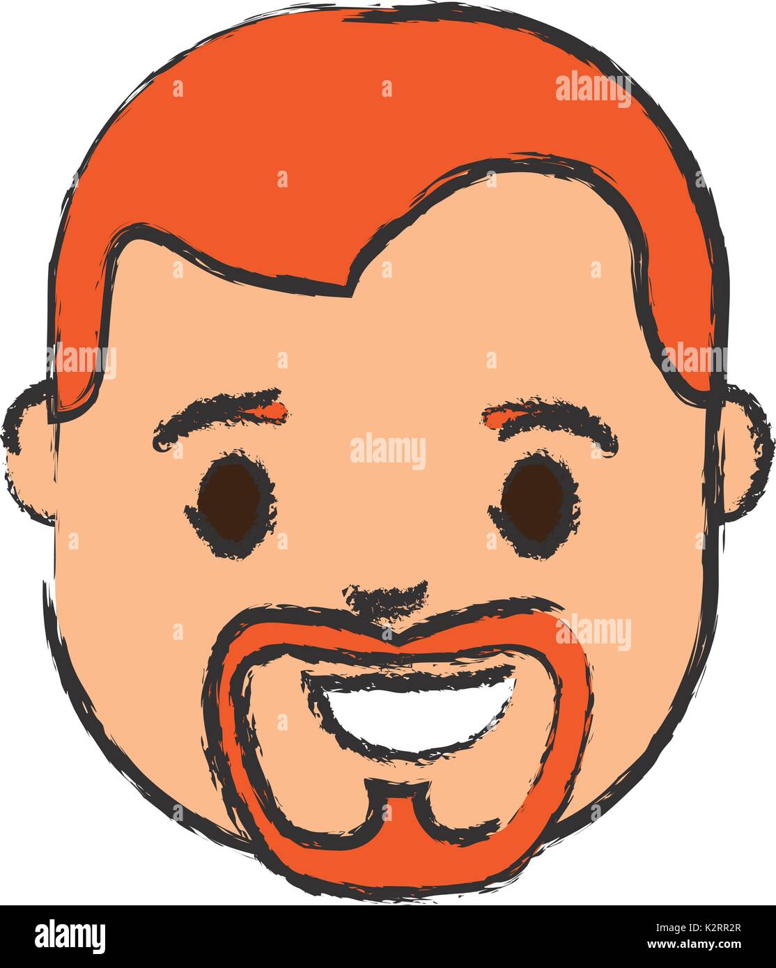 cartoon man with beard icon over white background vector illustration ...