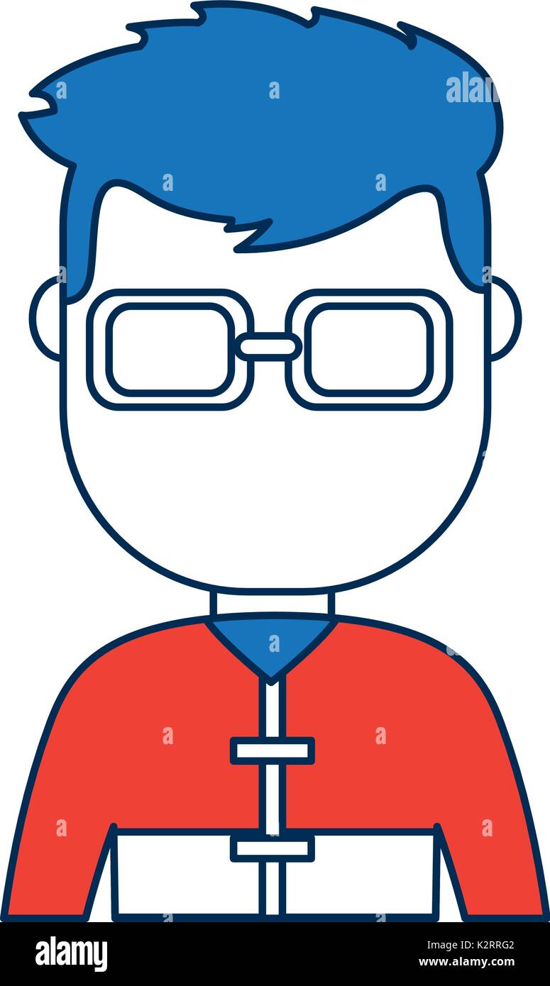 man wearing glasses icon over white background vector illustration ...