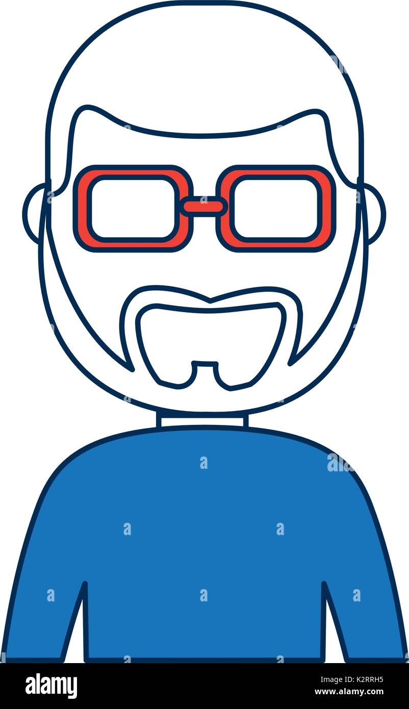 man wearing glasses icon over white background vector illustration ...
