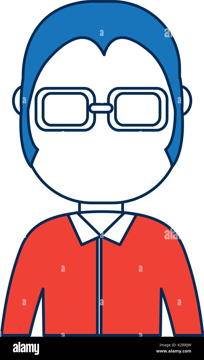 man wearing glasses icon over white background vector illustration ...