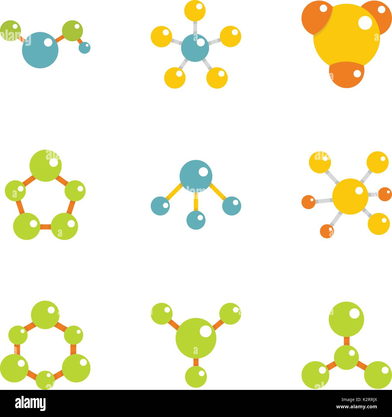 Compound icons set, flat style Stock Vector Image & Art - Alamy