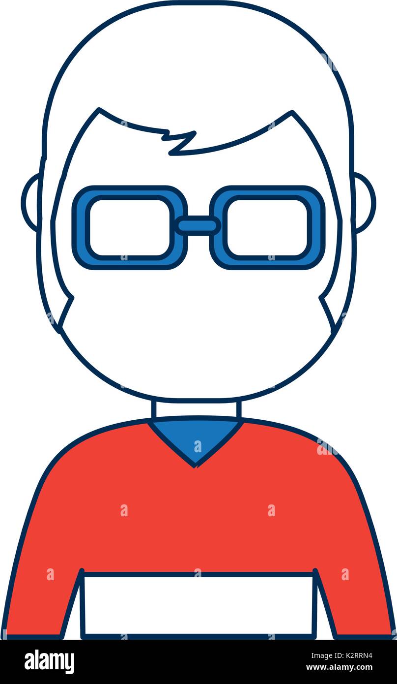 man wearing glasses icon over white background vector illustration ...