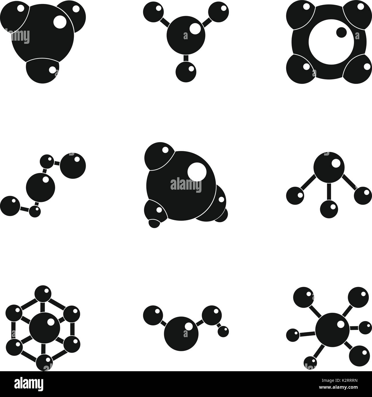Molecular connection icons set, simple style Stock Vector Image & Art ...