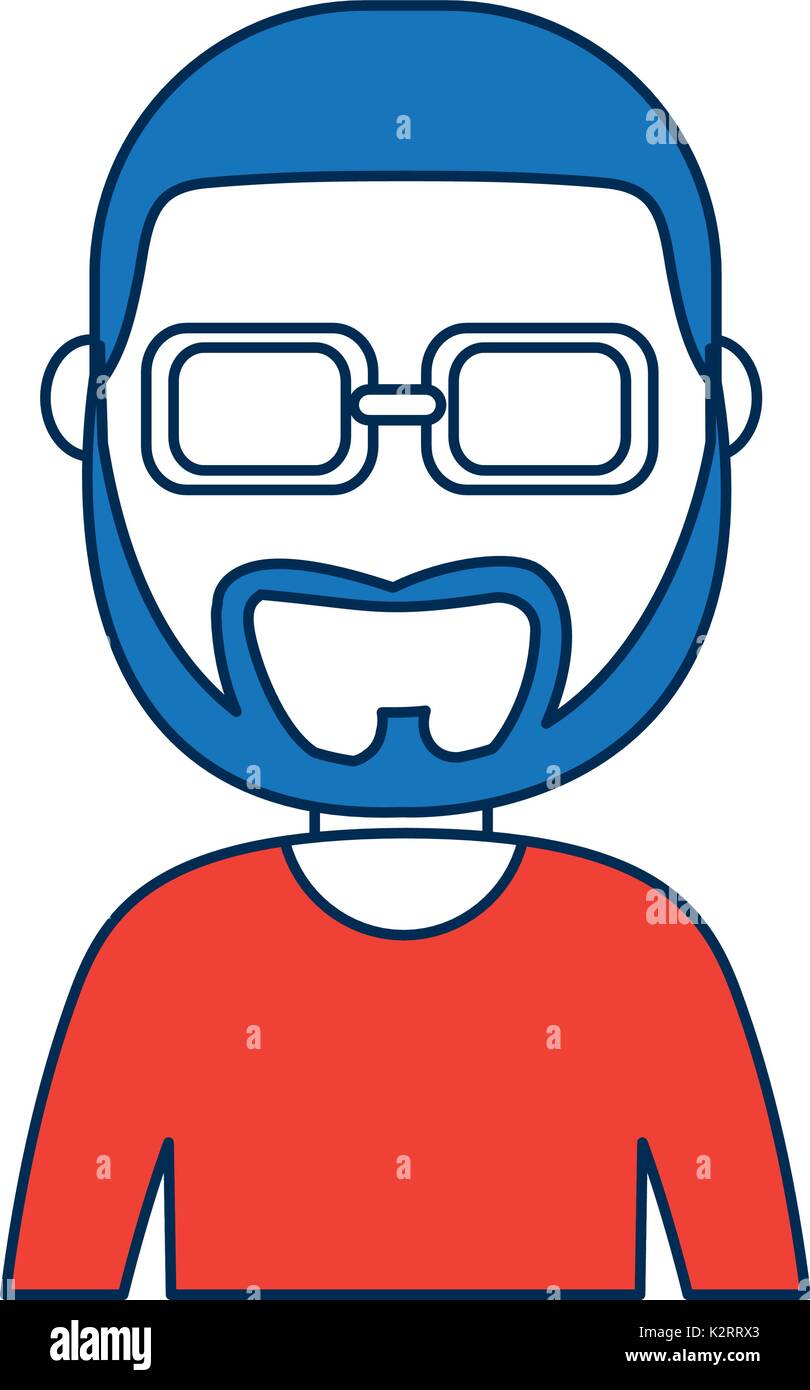 man wearing glasses icon over white background vector illustration ...