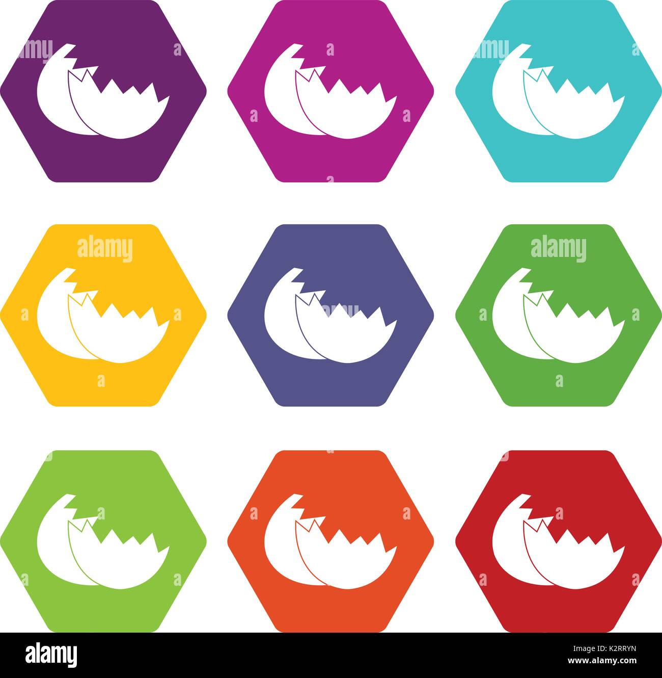 Egg shell icon set color hexahedron Stock Vector Image & Art - Alamy