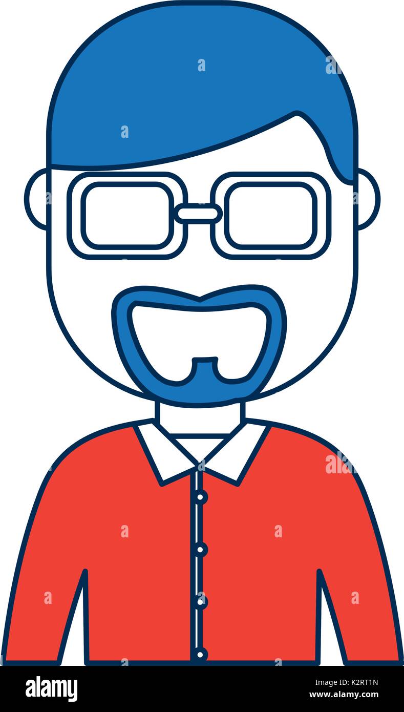 man wearing glasses icon over white background vector illustration ...