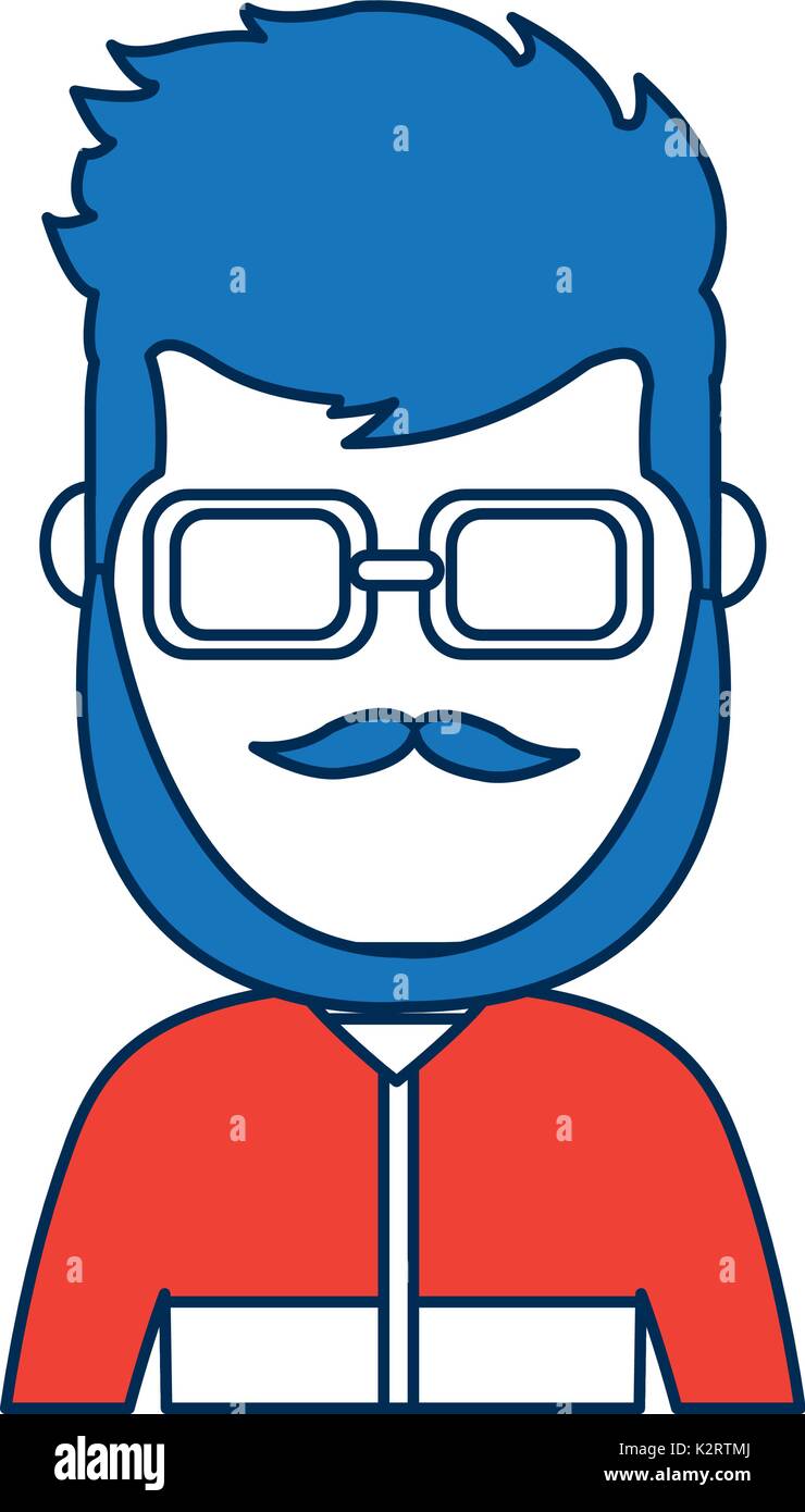 man wearing glasses icon over white background vector illustration ...