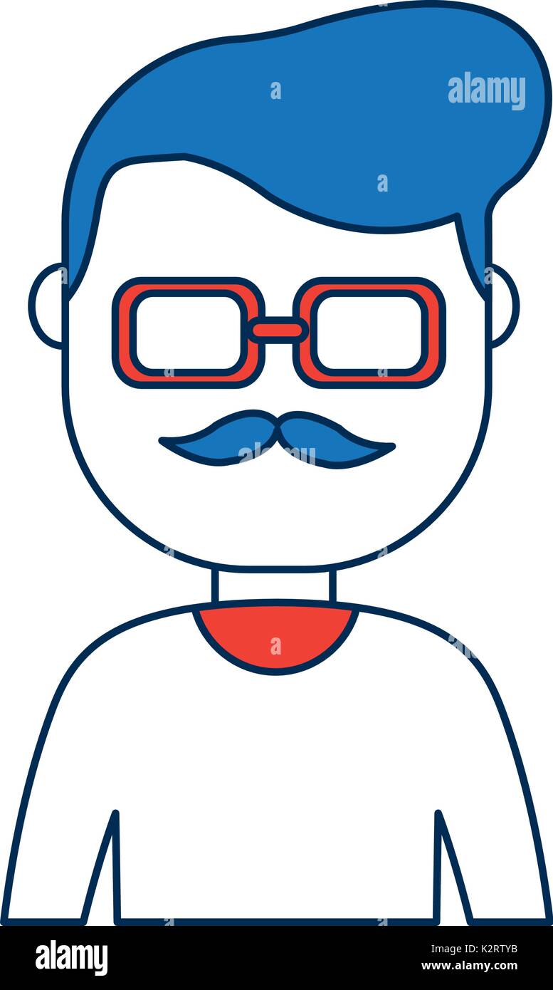 man wearing glasses icon over white background vector illustration ...