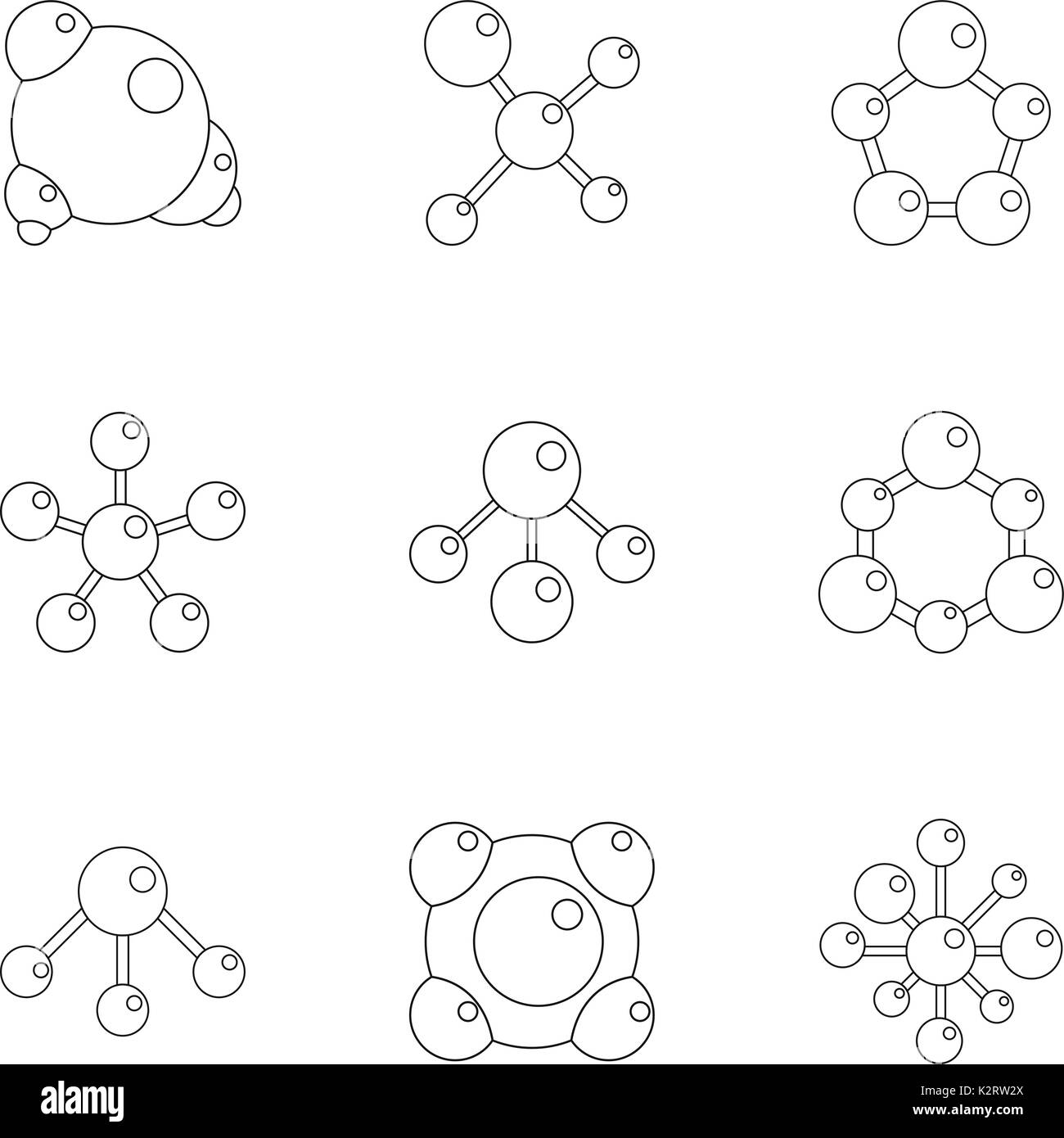 Molecular connection icons set, cartoon style Stock Vector Image & Art ...