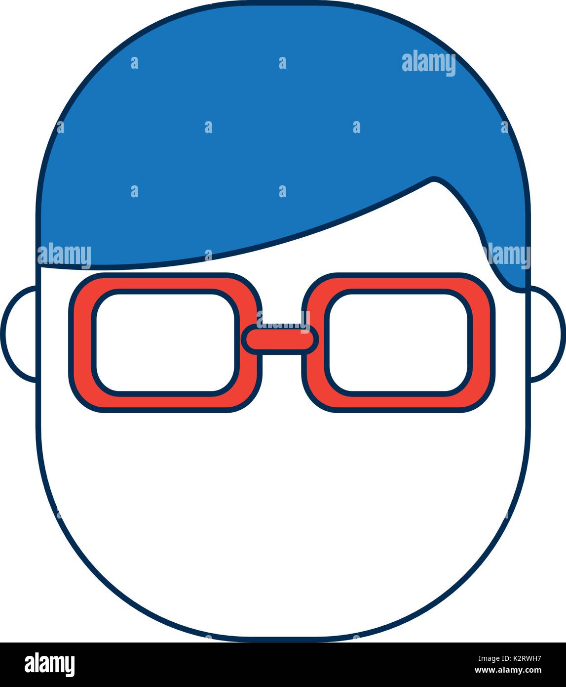 man wearing glasses icon over white background vector illustration ...