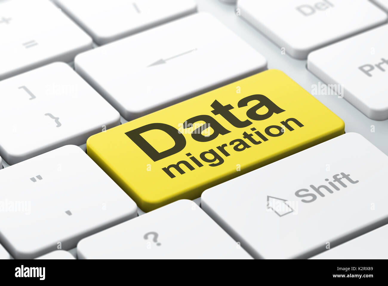 Information concept: Data Migration on computer keyboard background ...