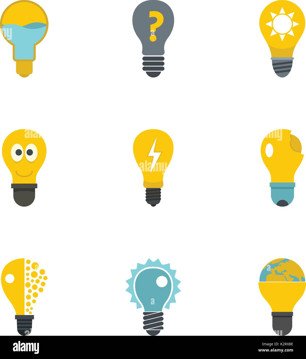 Bulb icons set, flat style Stock Vector Image & Art - Alamy