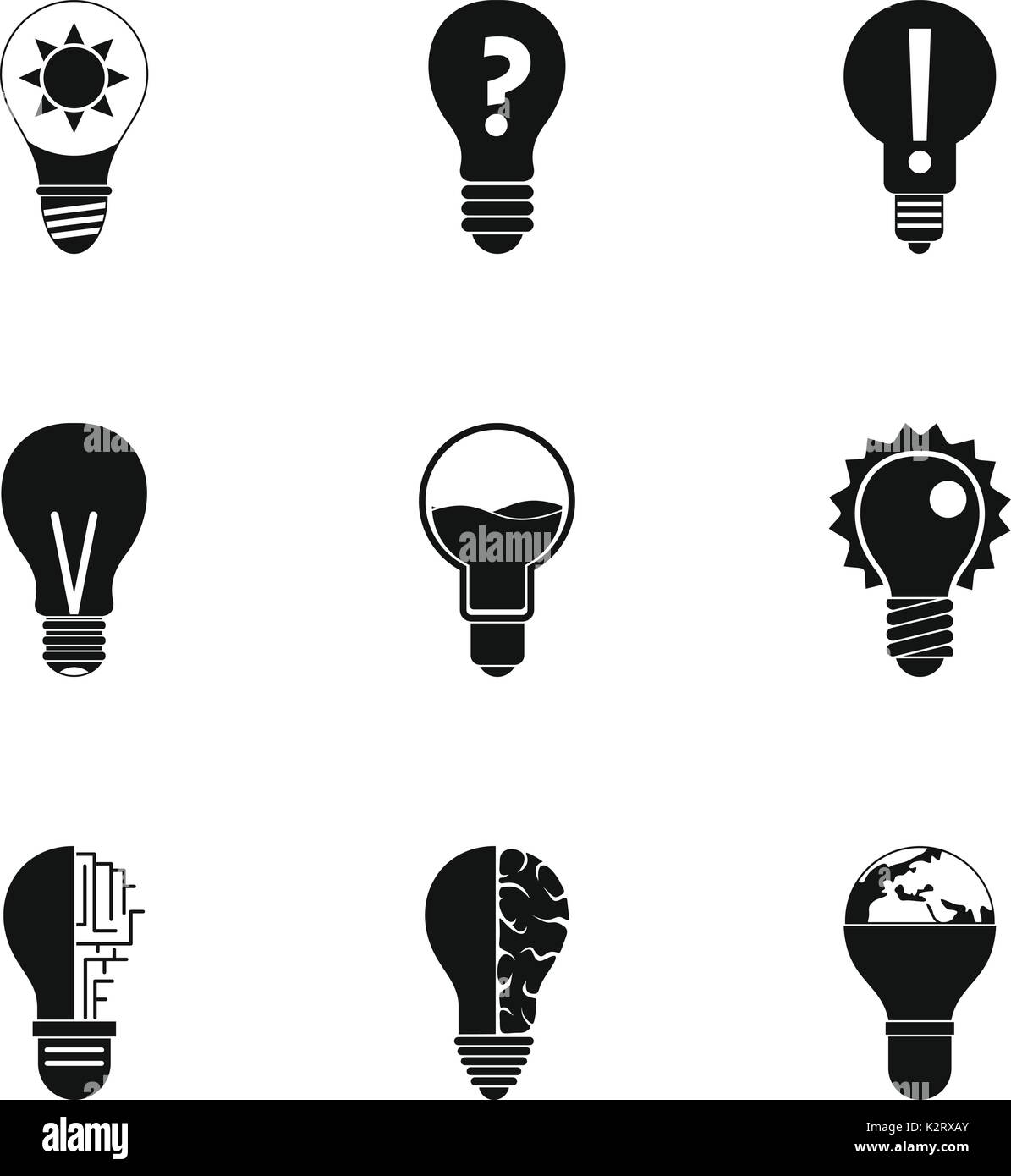 Idea bulb icons set, simple style Stock Vector Image & Art - Alamy