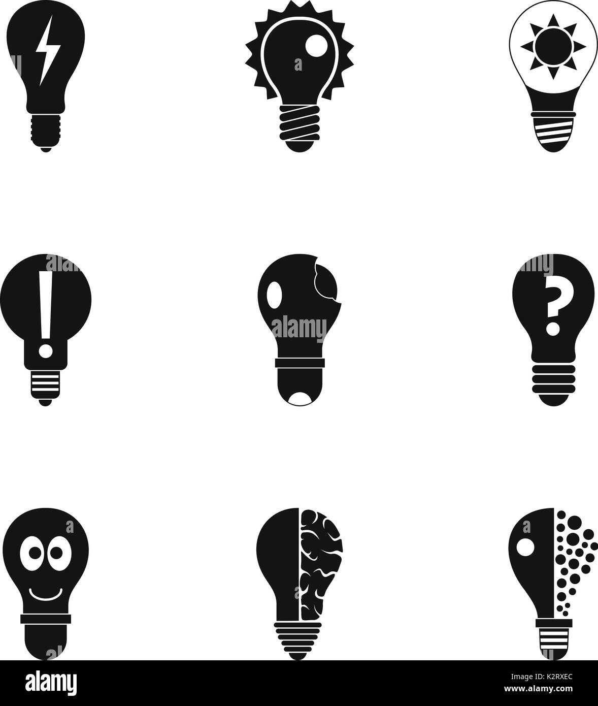 Smart bulb icons set, simple style Stock Vector Image & Art - Alamy