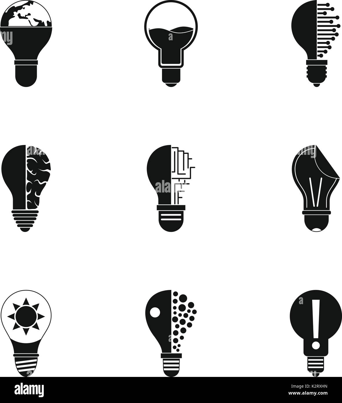 Lamp icons set, simple style Stock Vector Image & Art - Alamy