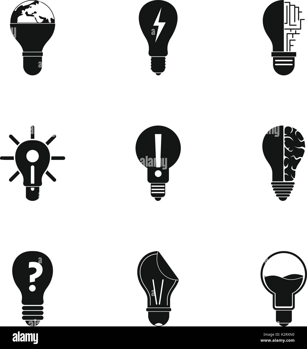 lightbulb icons set, simple style Stock Vector Image & Art - Alamy