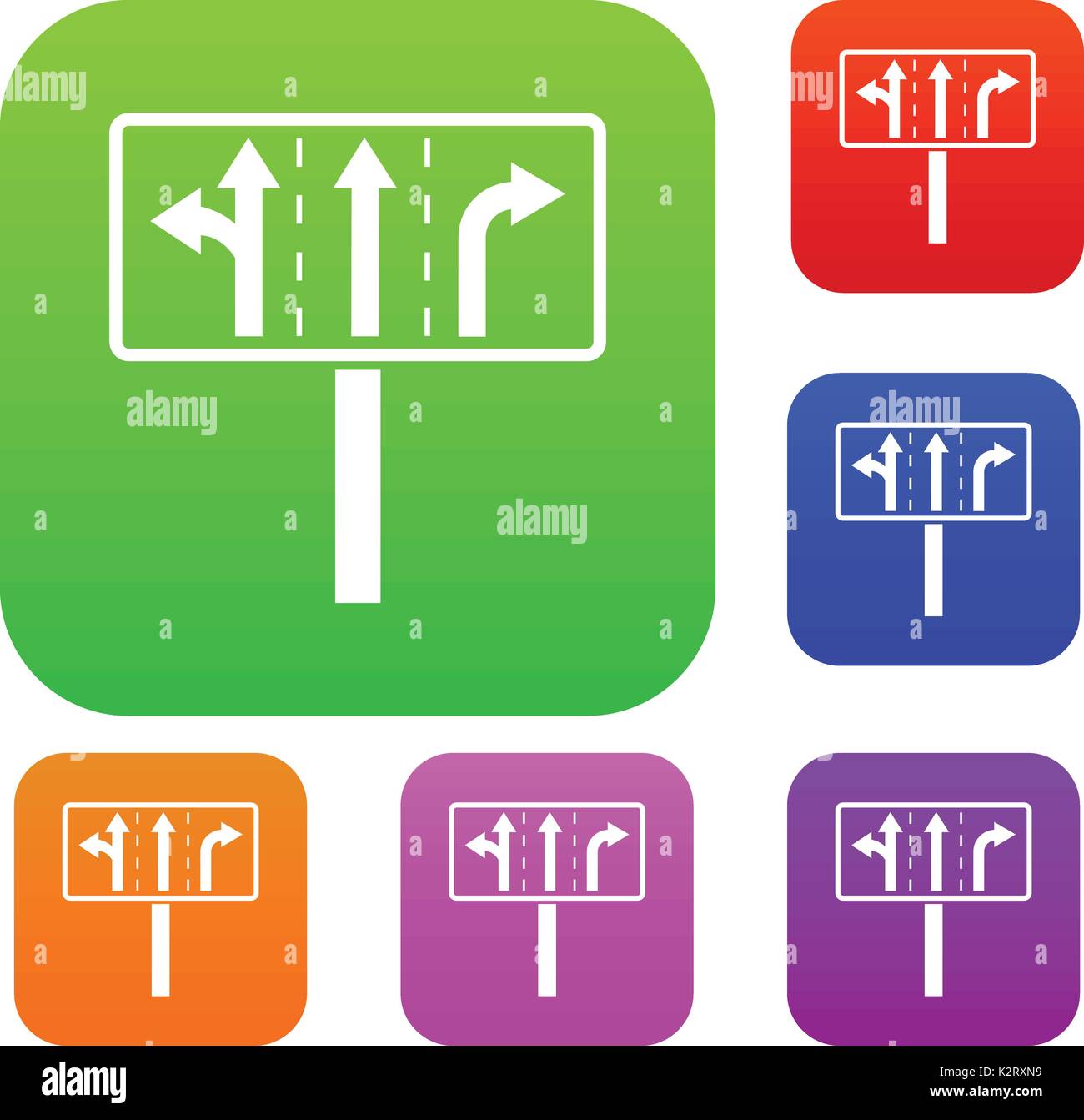 Traffic lanes at crossroads junction set collection Stock Vector Image ...