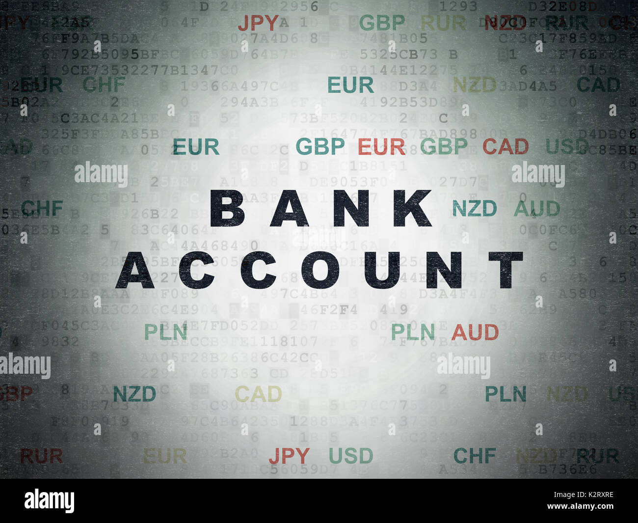 Banking concept: Bank Account on Digital Data Paper background Stock ...