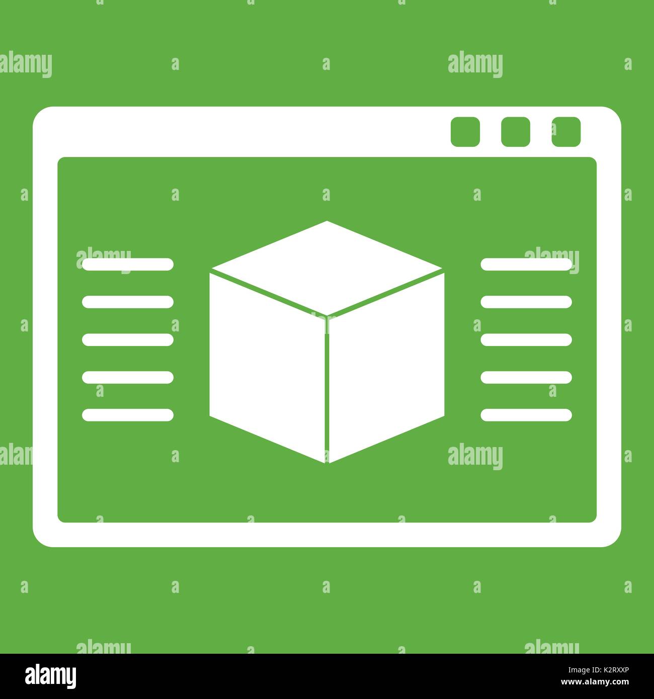 3d model icon green Stock Vector Image & Art - Alamy