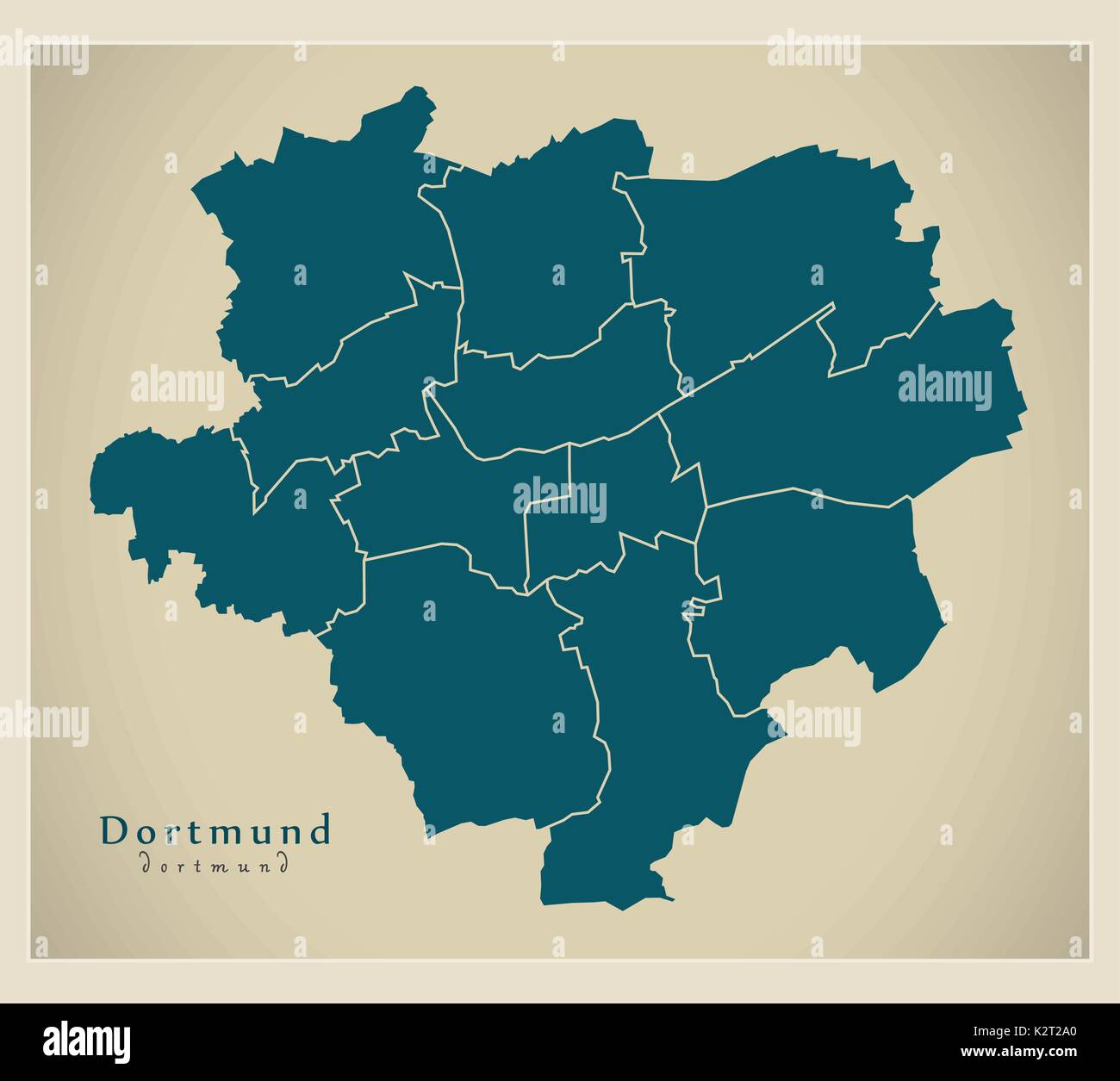 Modern City Map - Dortmund city of Germany with boroughs DE Stock Vector Image & Art - Alamy