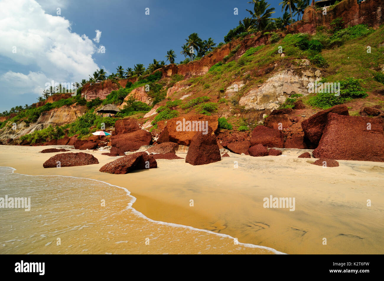 Exotic cliff beach in Varkala. Kerala. India Stock Photo - Alamy