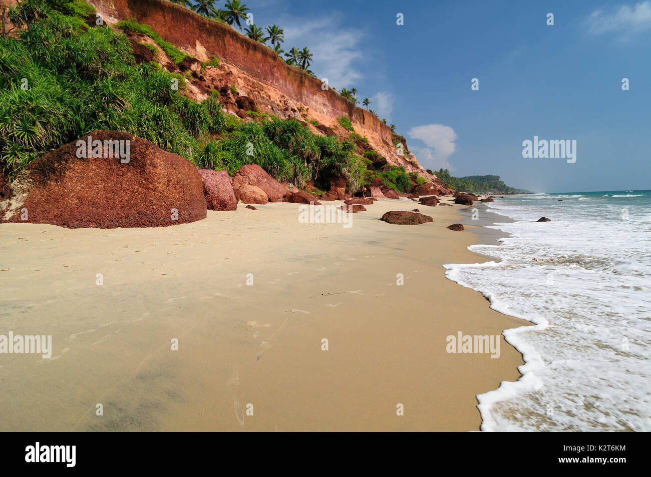 Exotic cliff beach in Varkala. Kerala. India Stock Photo - Alamy